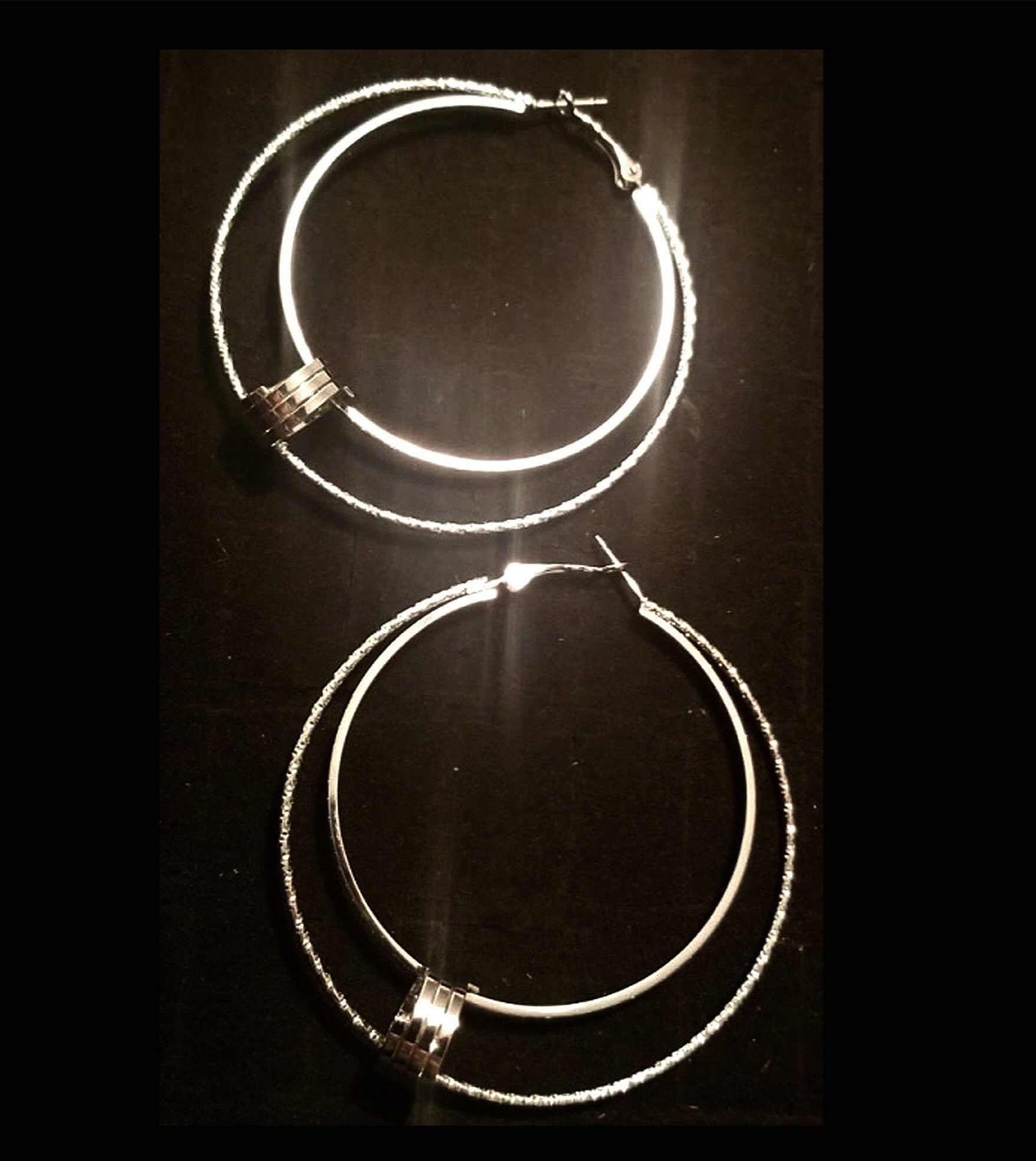 Silver Toned Latch Back Hoop Earrings - Etsy