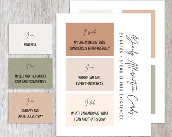 Printable Watercolor Affirmation Cards Positive Affirmations Self Care ...