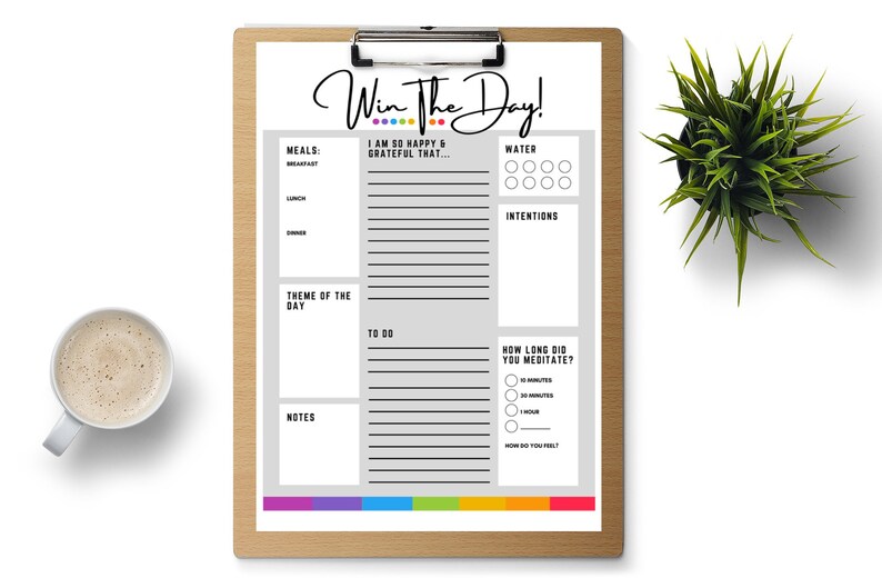 Win the Day! Daily Mindfulness Planner Printable - Etsy