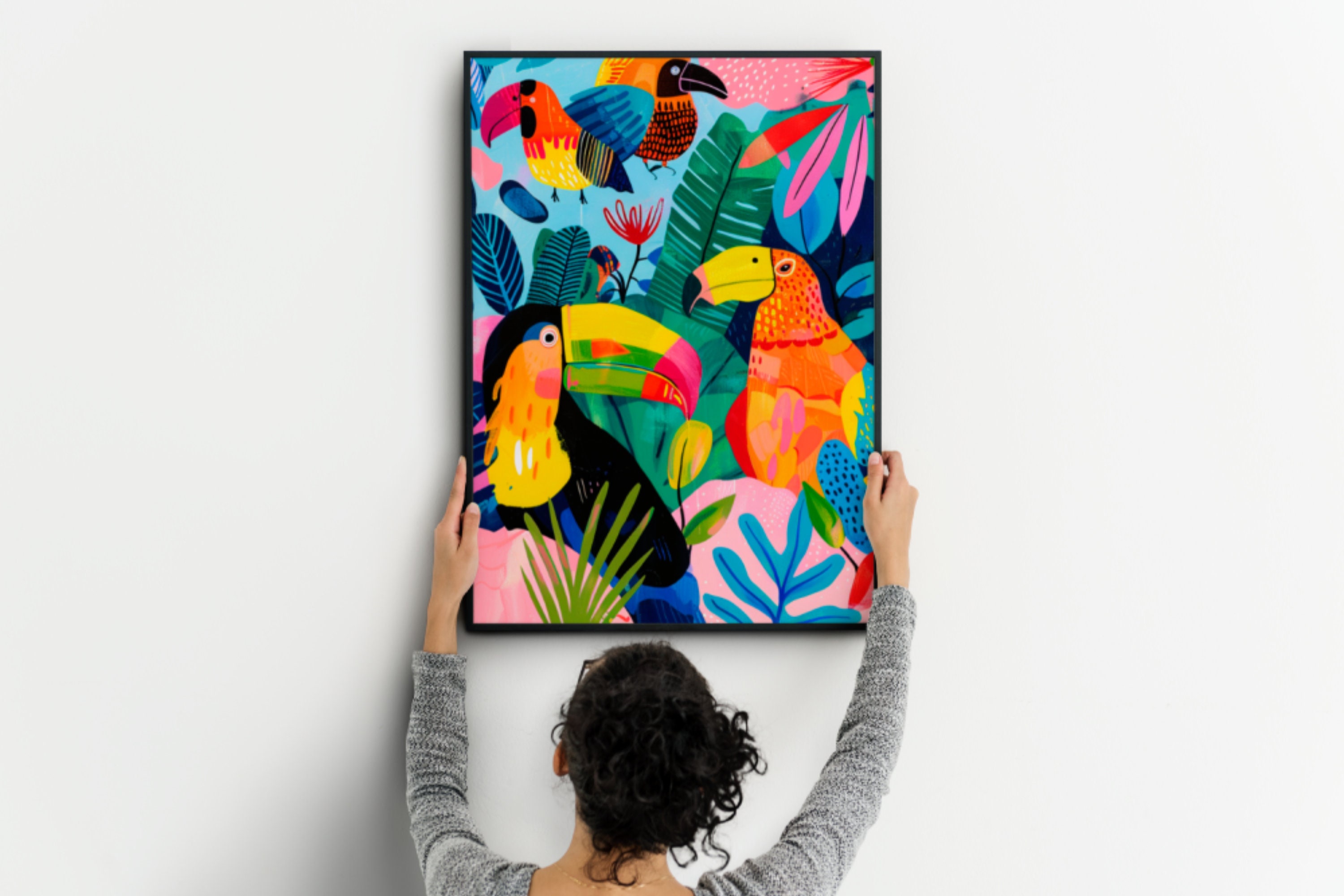 Printable Abstract Tropical Bird Art Print Modern Abstract Nature ...
