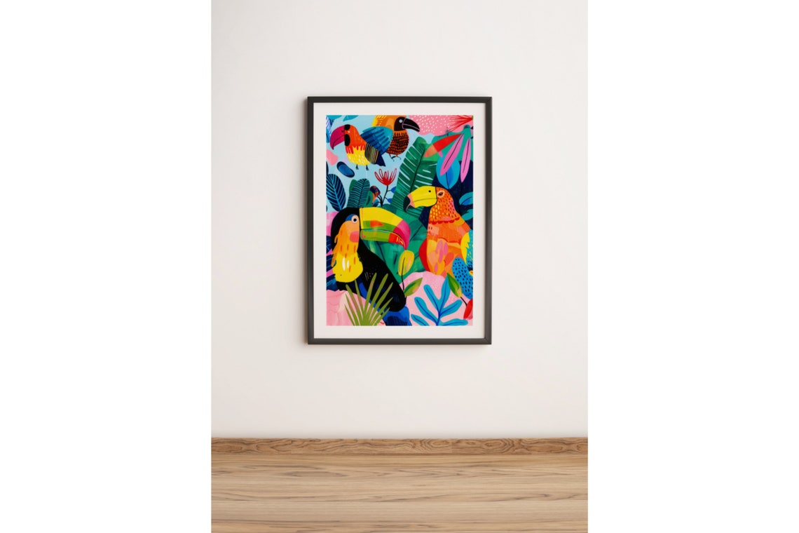 Printable Abstract Tropical Bird Art Print Modern Abstract Nature ...