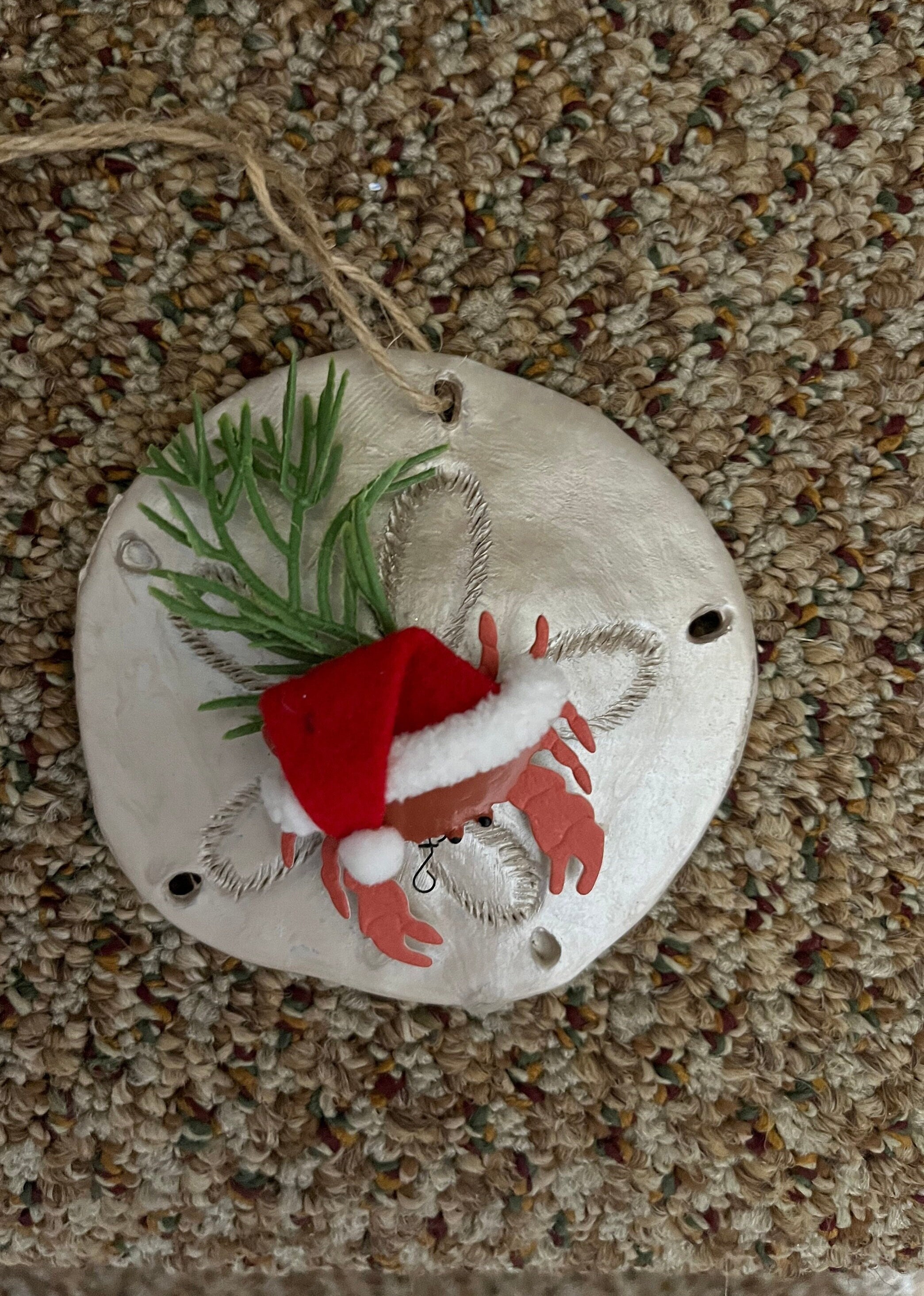 Coastal Crab Sand Dollar Ornament Nautical Shell Santa Claws - Etsy