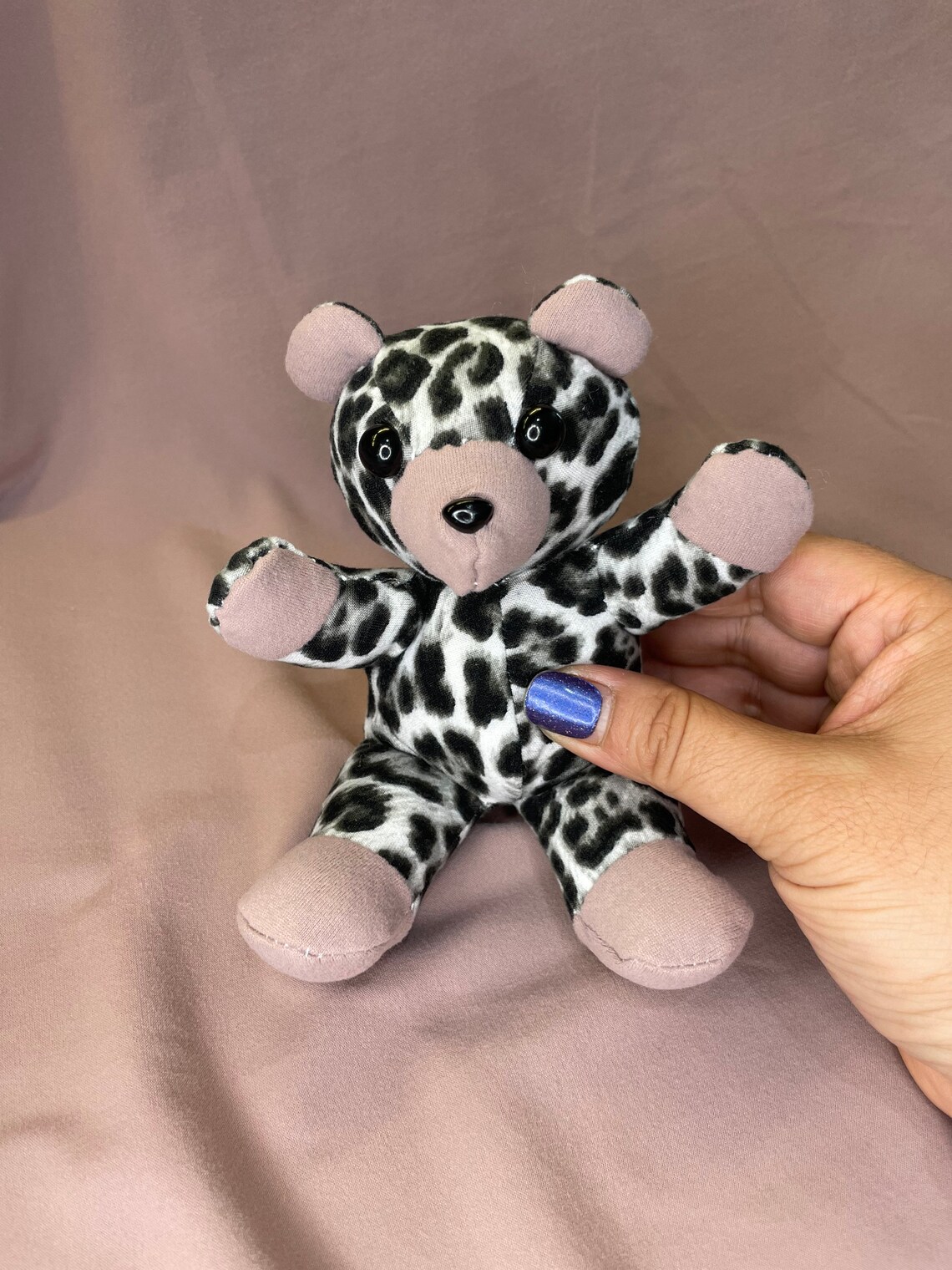 Handmade Little Leopard/cheetah Print Mini Teddybear, Mini-bear Made ...