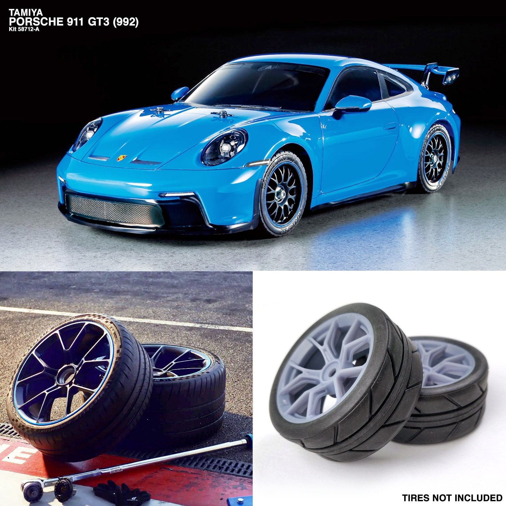 1/10 RC Wheels Rims for Tamiya Porsche 911 GT3 (992) on Road RC Car ...