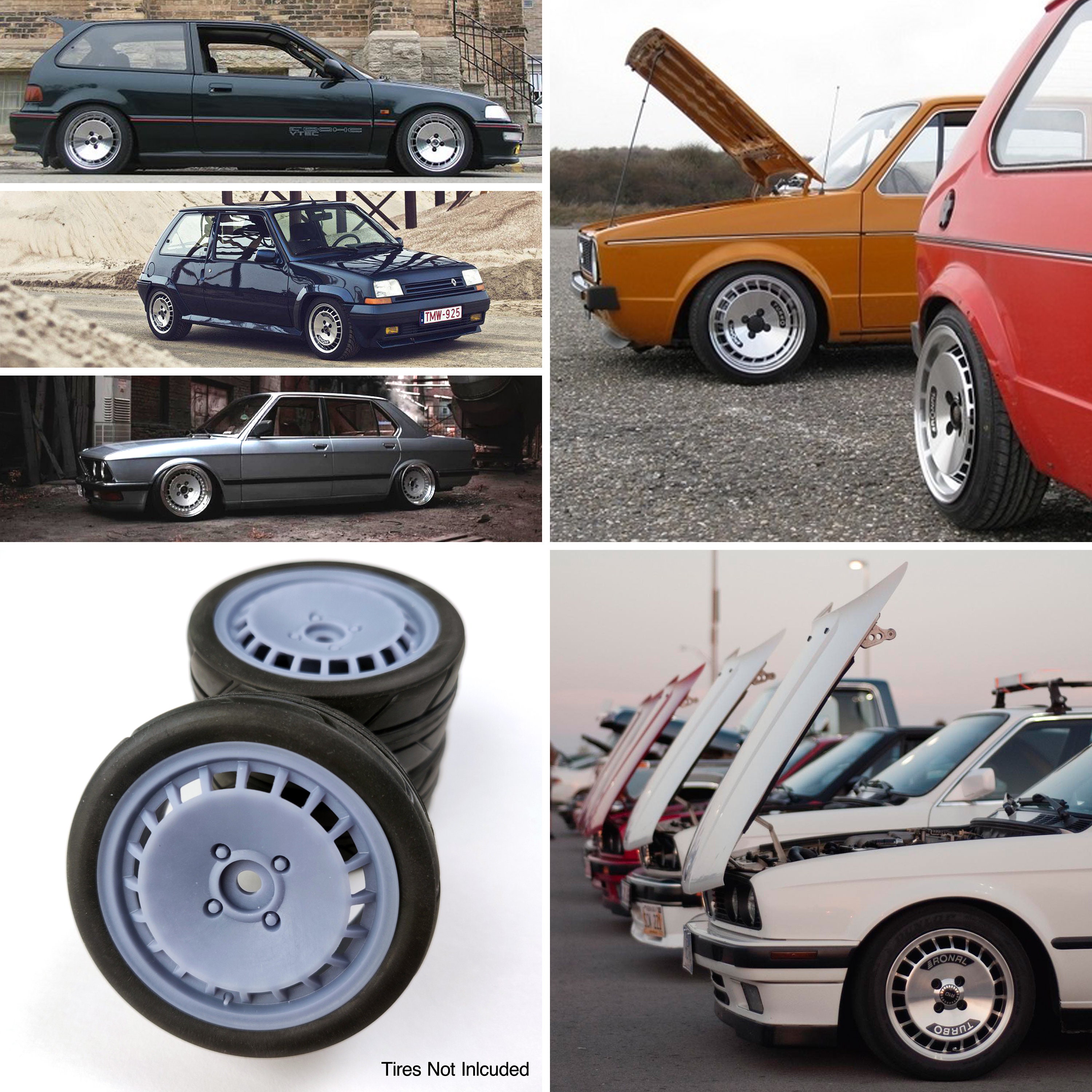 1/10 and M-scale Ronal R10 Turbo Wheels Rims for VW Audi Mercedes RC ...