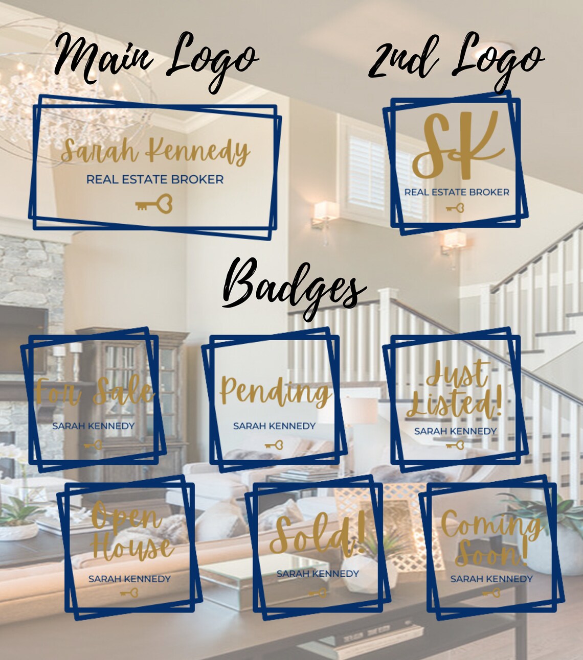 Realtor Logo Brand Kit Real Estate Logo Overlays Real - Etsy