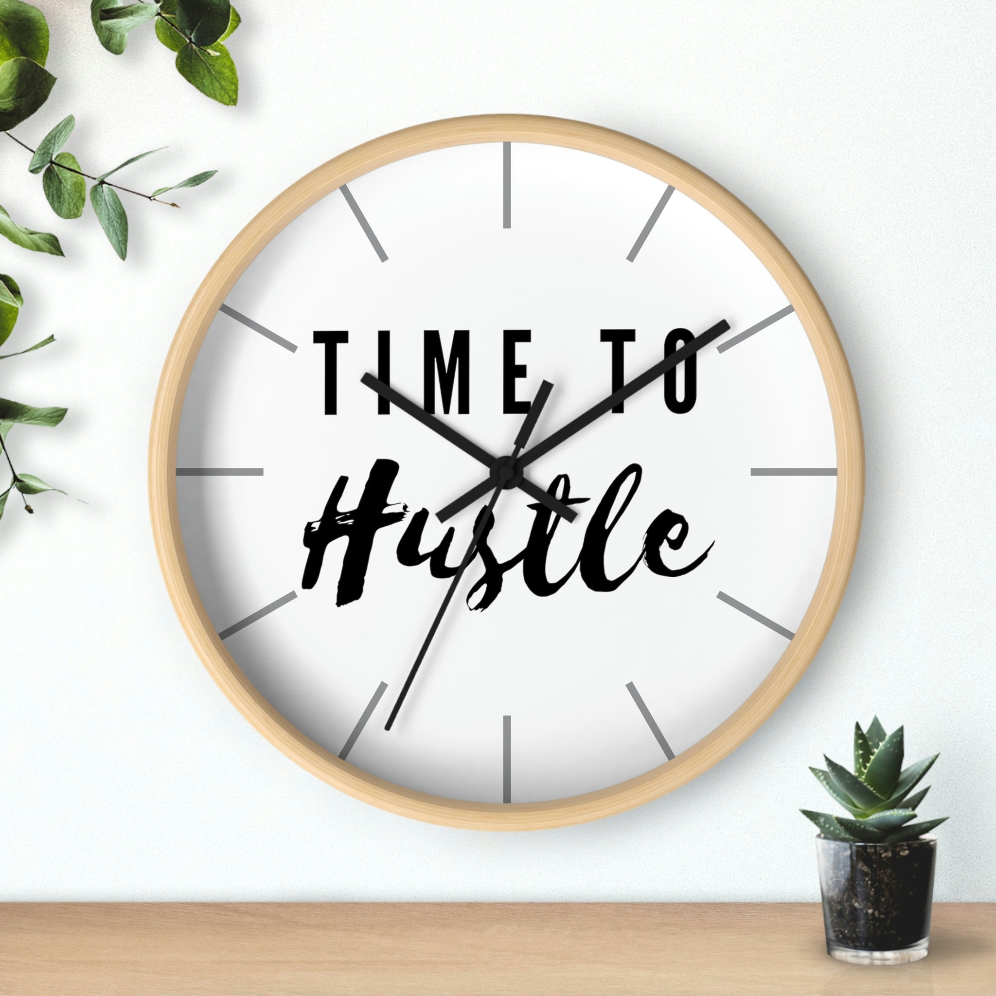 Time to Hustle Wall Clock, Hustler, Home Office Decor, Unique Clocks ...