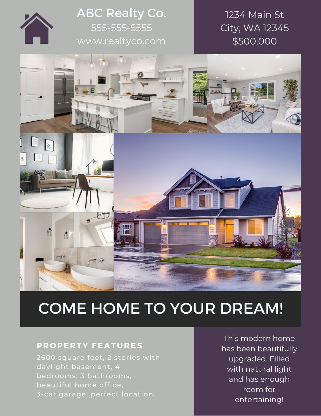 Real Estate Listing Flyer, QR Code, Real Estate Template, Just Listed ...