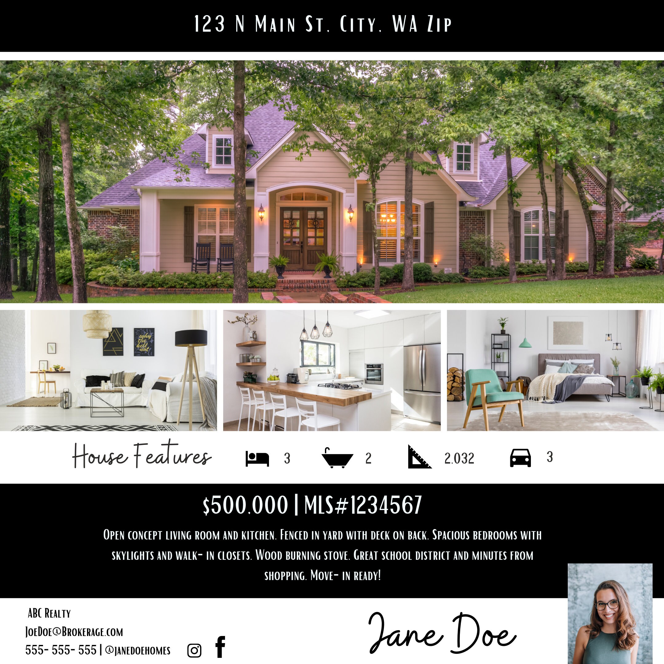 Real Estate Social Media Post | Listing Template | Instant Download ...
