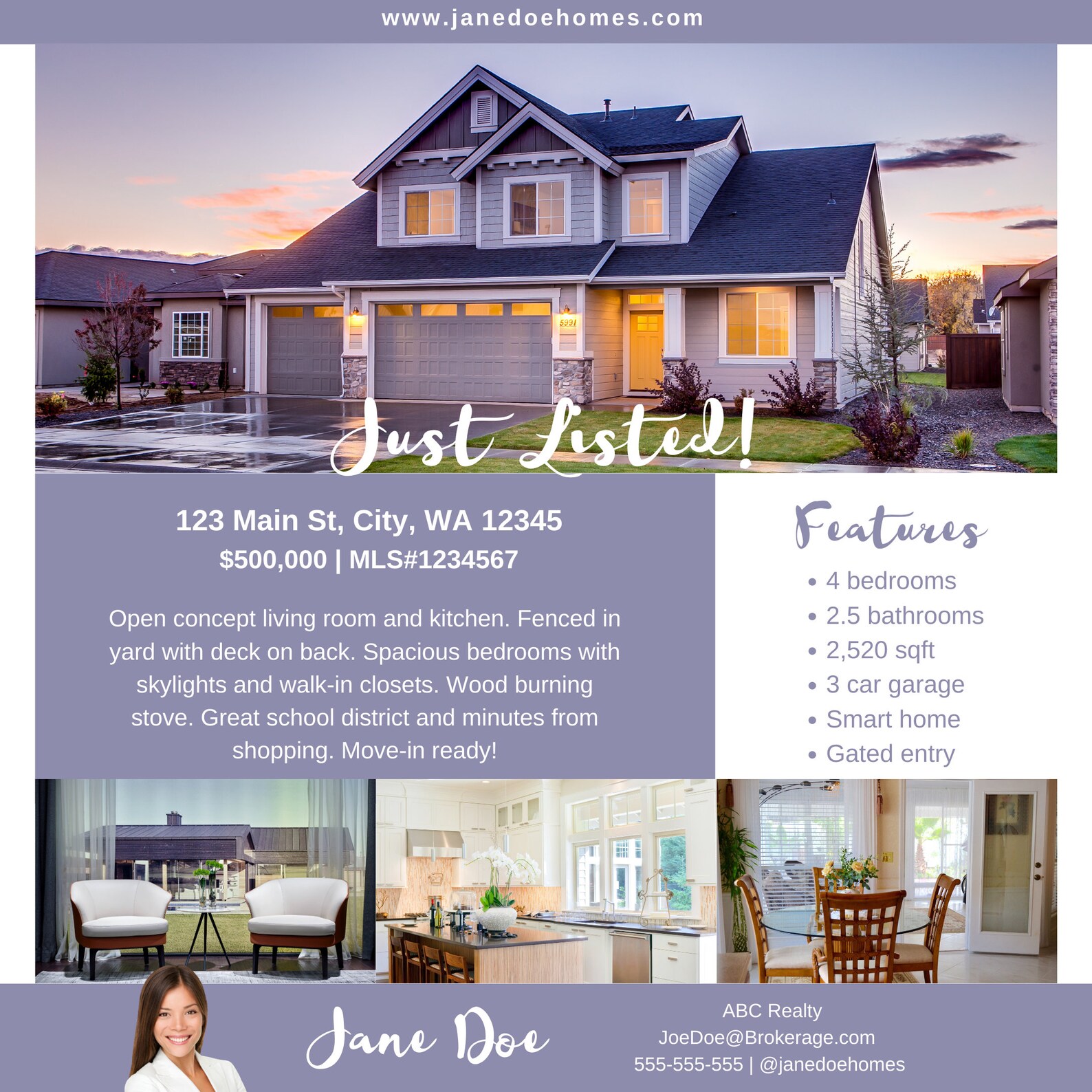 Real Estate Social Media Post, Just Listed Template, Instant Download ...