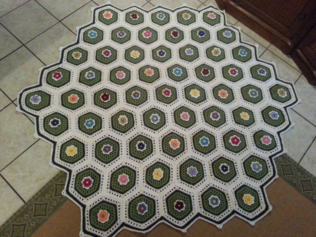 Handmade Crochet Flowers on Lily Pads Throw Afghan Blanket - Etsy
