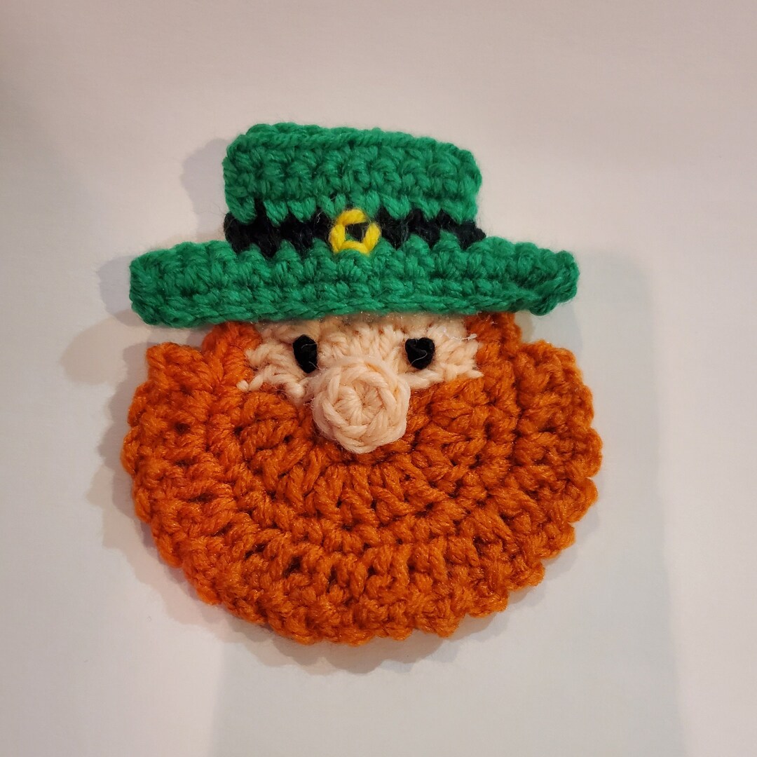 Handmade Crochet Leprechaun Face Magnets - Etsy