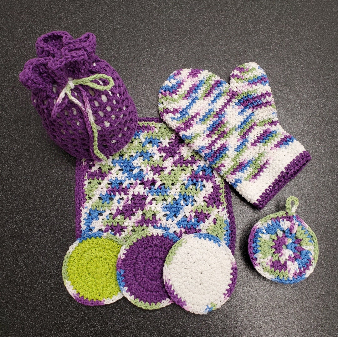 Handmade Crochet 7-piece Bath Spa Set – 100% Cotton & Eco-friendly - Etsy