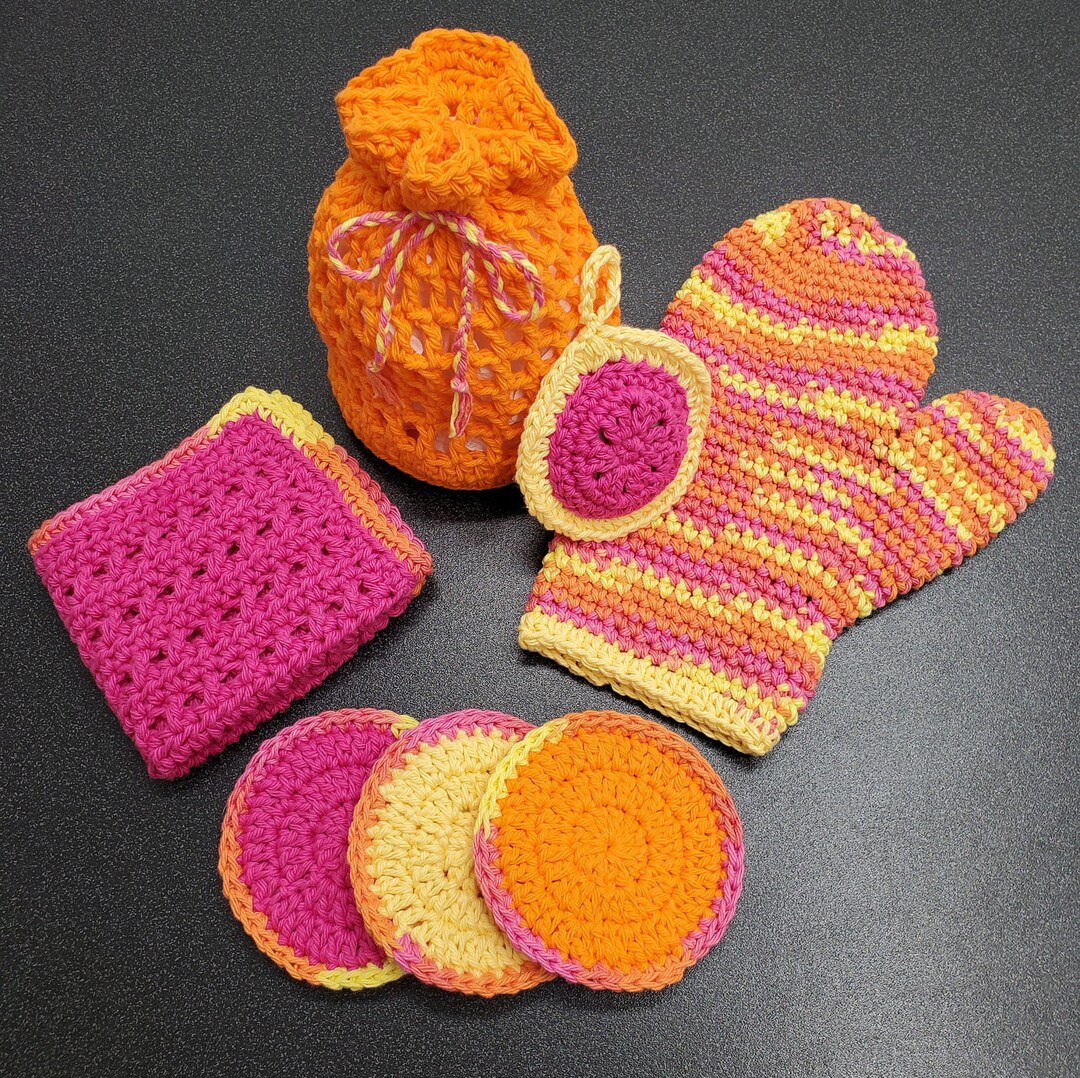 Handmade Crochet 7-piece Bath Spa Set - 100% Cotton & Eco-friendly - Etsy