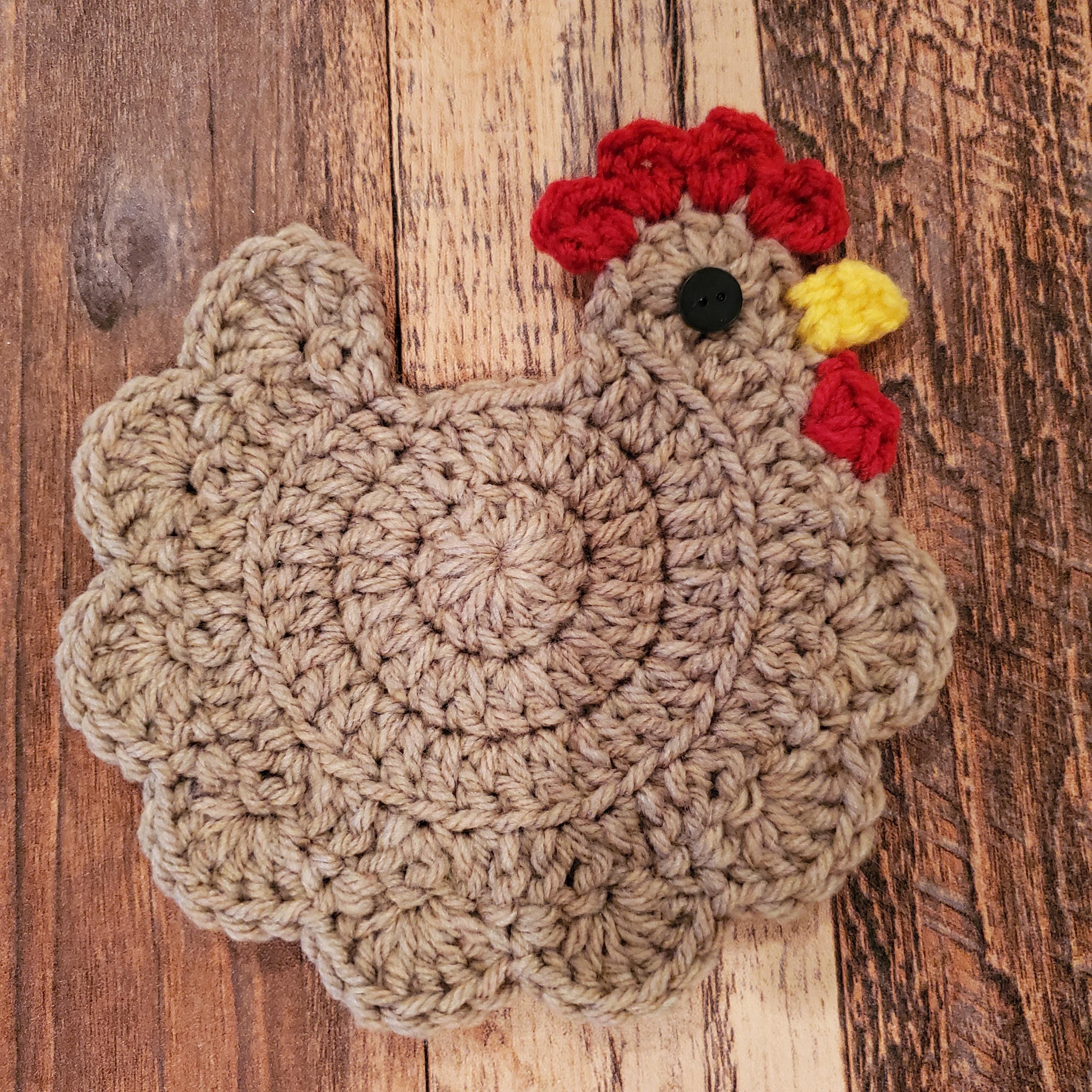 Handmade Crochet Chicken Coasters - Etsy