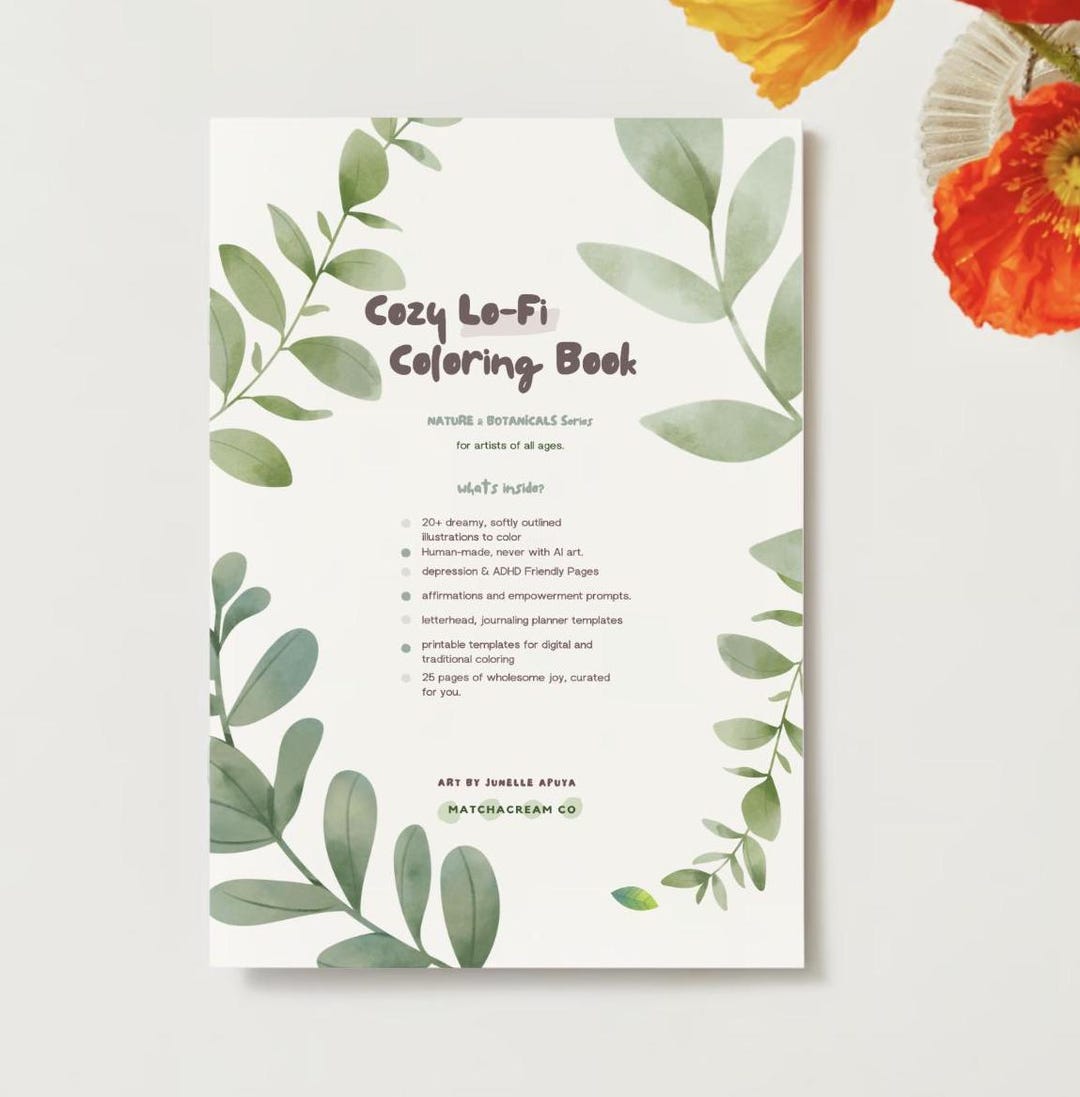 Cozy Lo-fi Coloring Book | Nature + Botanical Coloring Pages ...