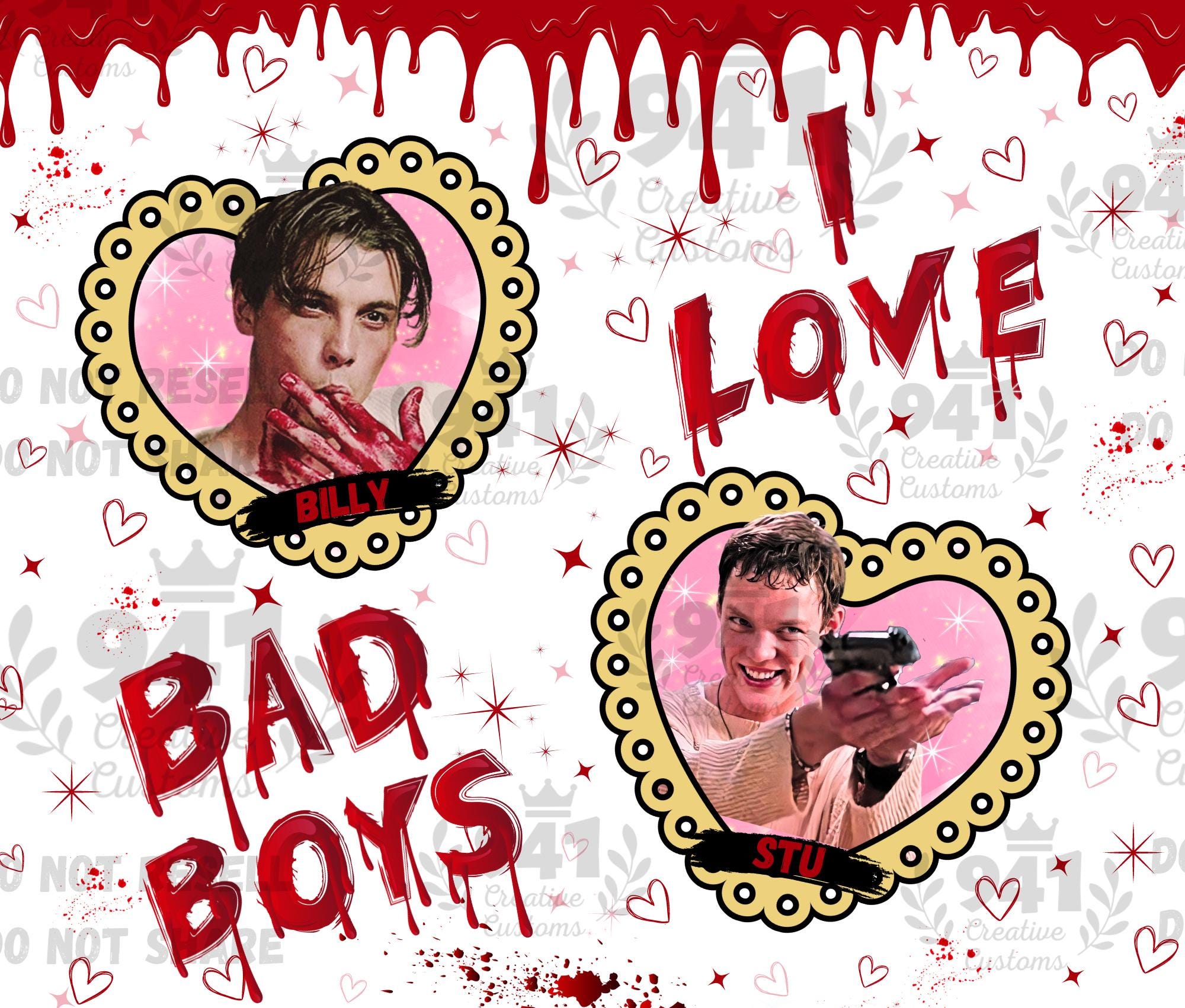 Scream Billy and Stu Png File for 20 Oz Tumblers - Etsy