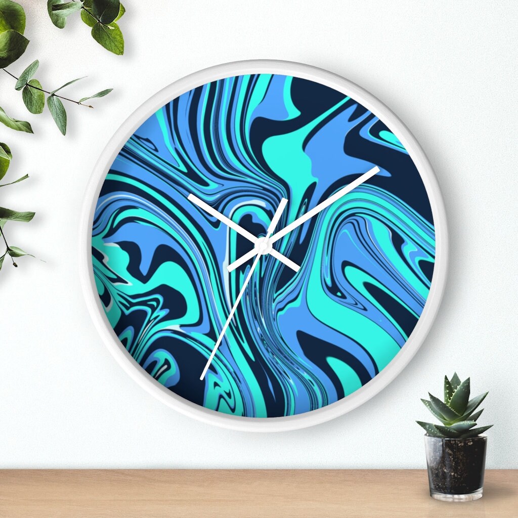 Trippy Wall Clock Lovers Wall clock Colorful Vinrant Silent 10 Clock ...