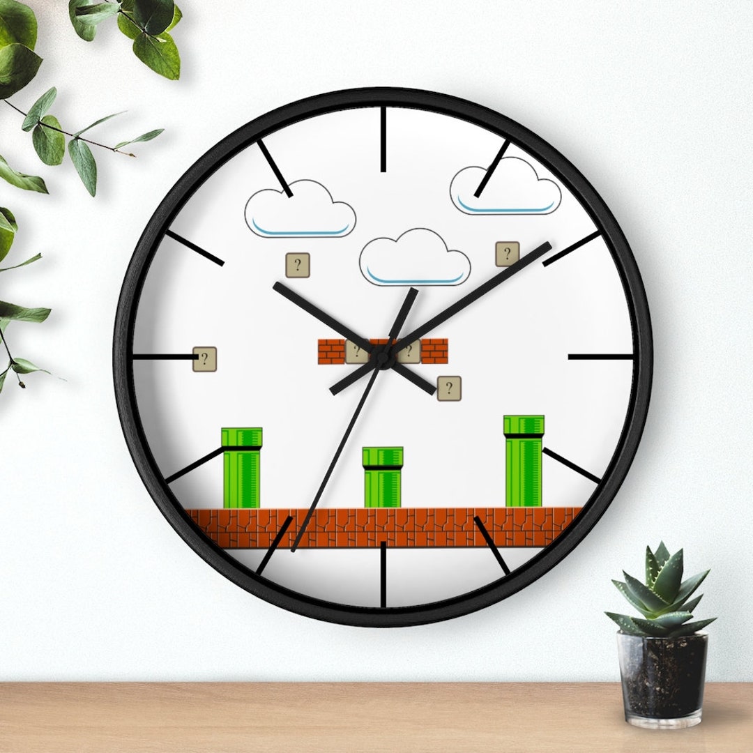 Mario Bros Wall Clock Super Mario Bros Nintendo Retro - Etsy
