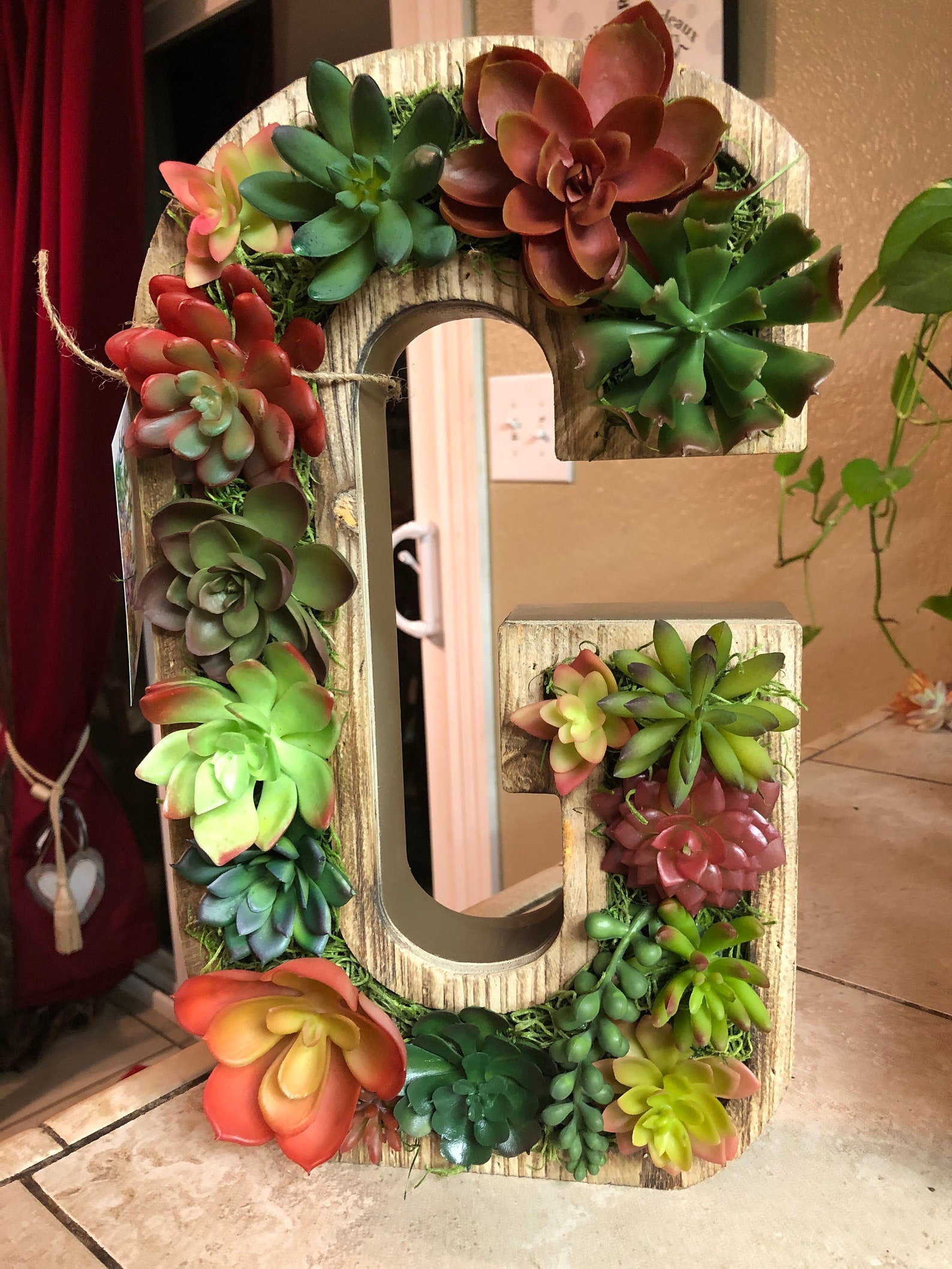 A-Z Monogram Succulent Letter Craft Wall Succulent Wall Art Faux ...