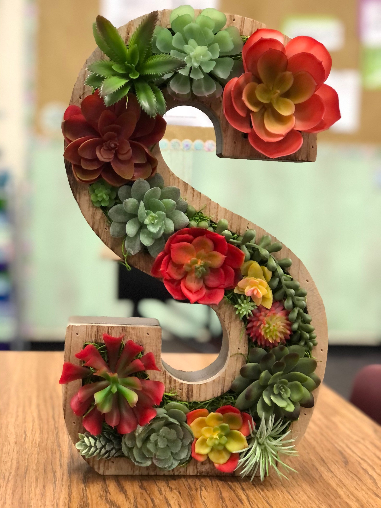 A-Z Monogram Succulent Letter Craft Wall Succulent Wall Art Faux ...