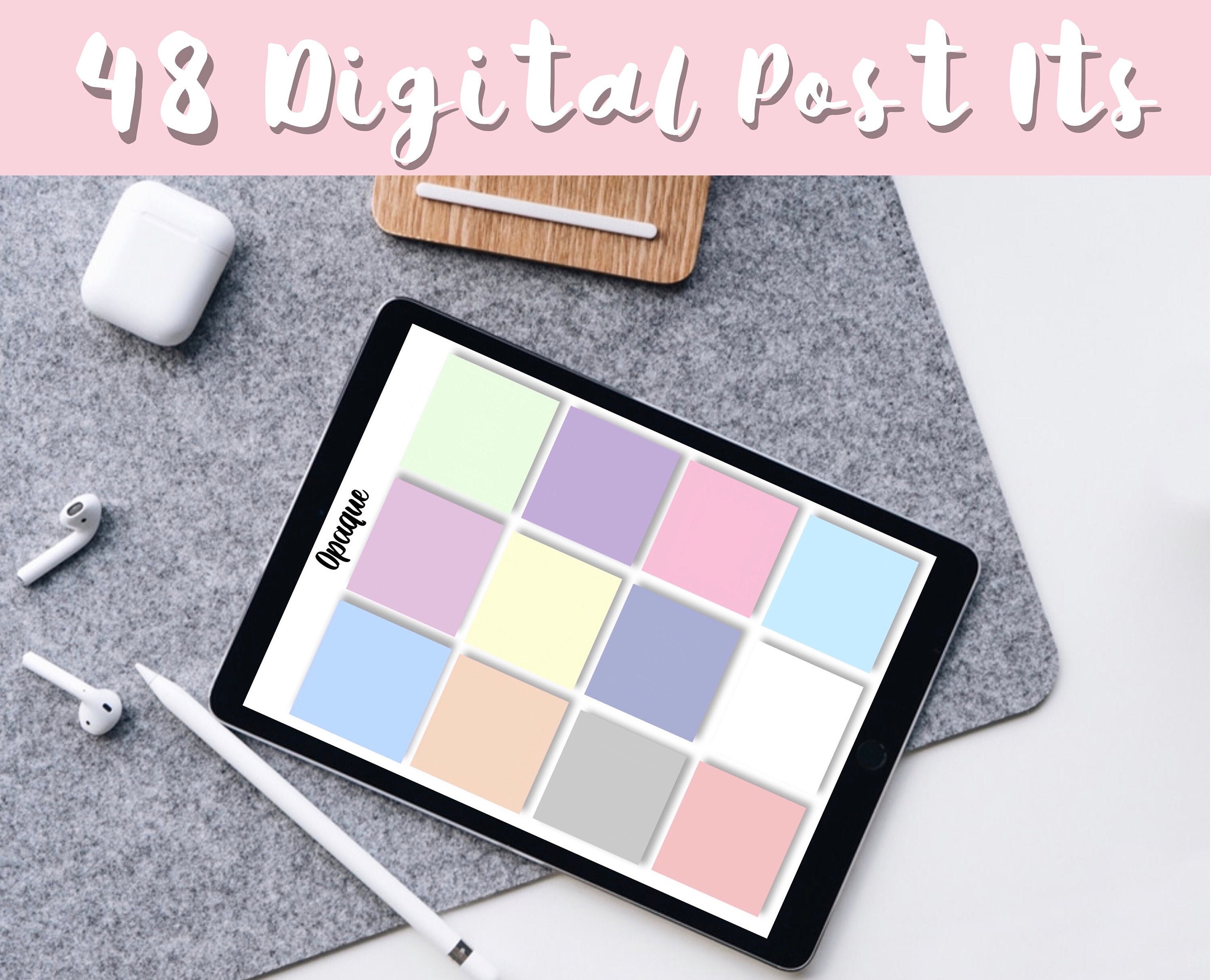 Digital Sticky Notes, Precropped Post Its, Opaque and Translucent ...