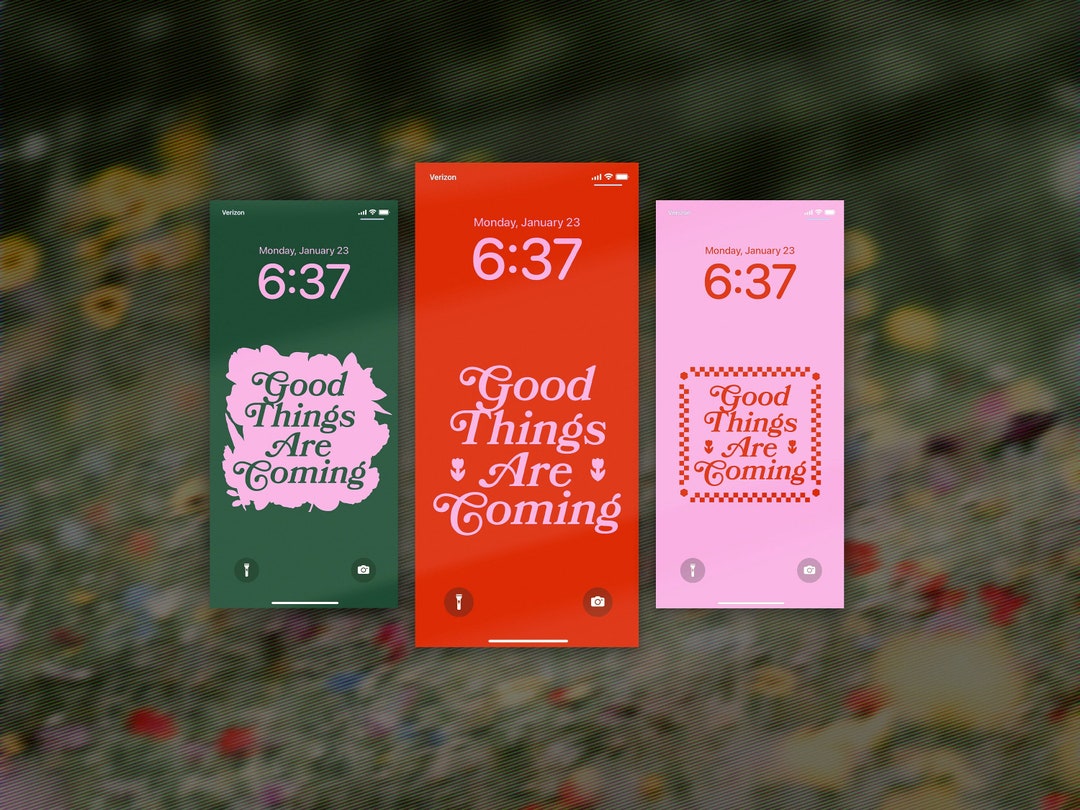Good Things Are Coming | Pink, Green & Red Ver. | Quote, Set of 6 ...