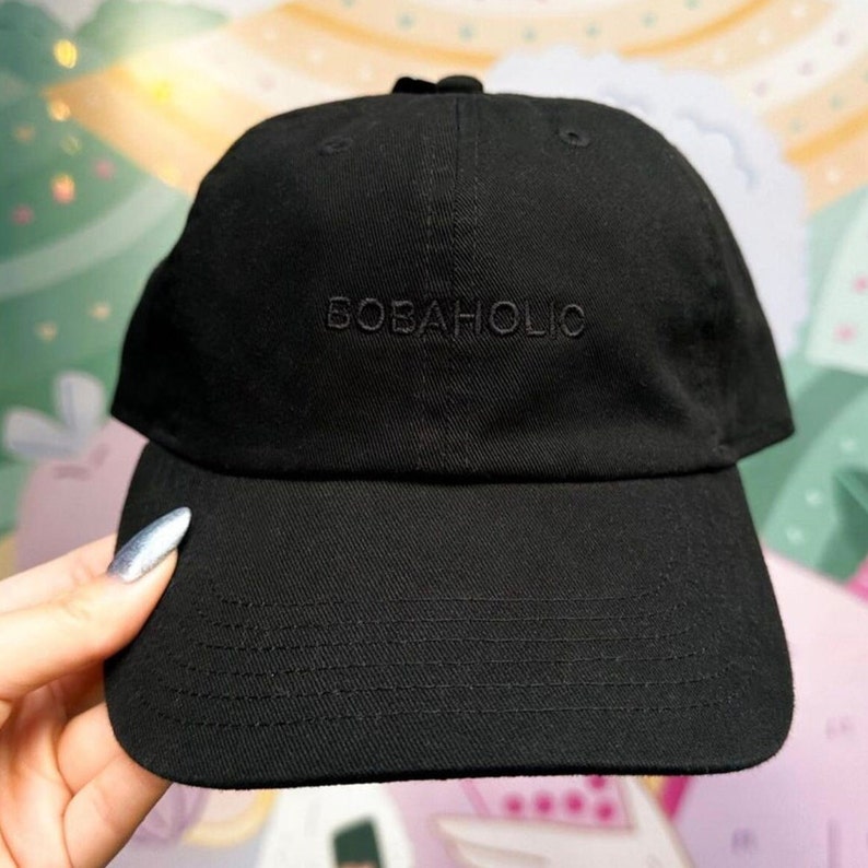 Embroidered Bobaholic Monochrome Dad Cap - Etsy