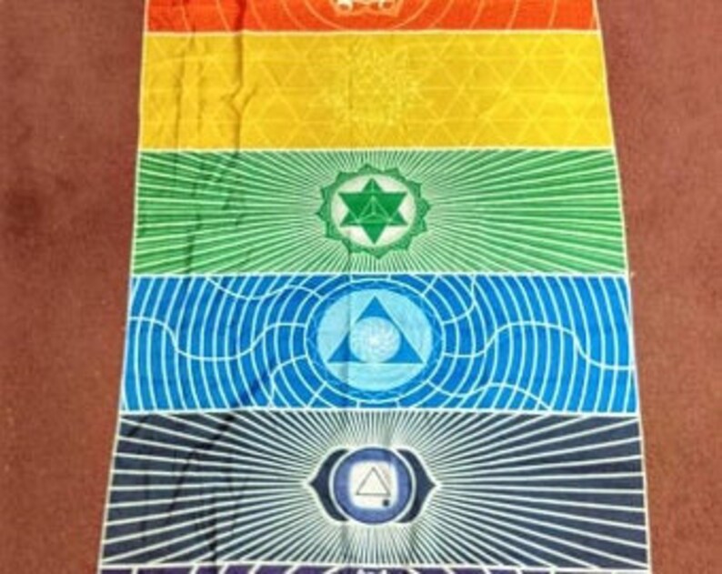 7 Chakra Yoga & Meditation Tapestry/ Yoga Meditation Mat Cover | Etsy