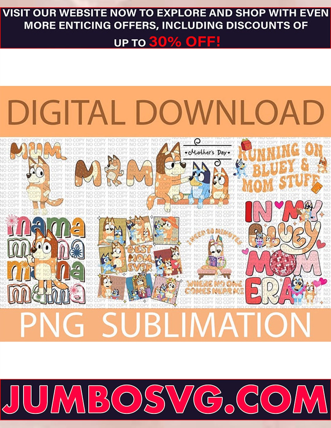 Bundle Bluey Mom Png Clipart Print, Bluey Best Mom Png, Funny Mom Png ...
