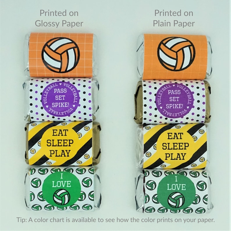 Custom Color Volleyball Candy Bar Wrappers, Digital Download ...