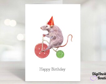 Rat Birthday Card - Etsy