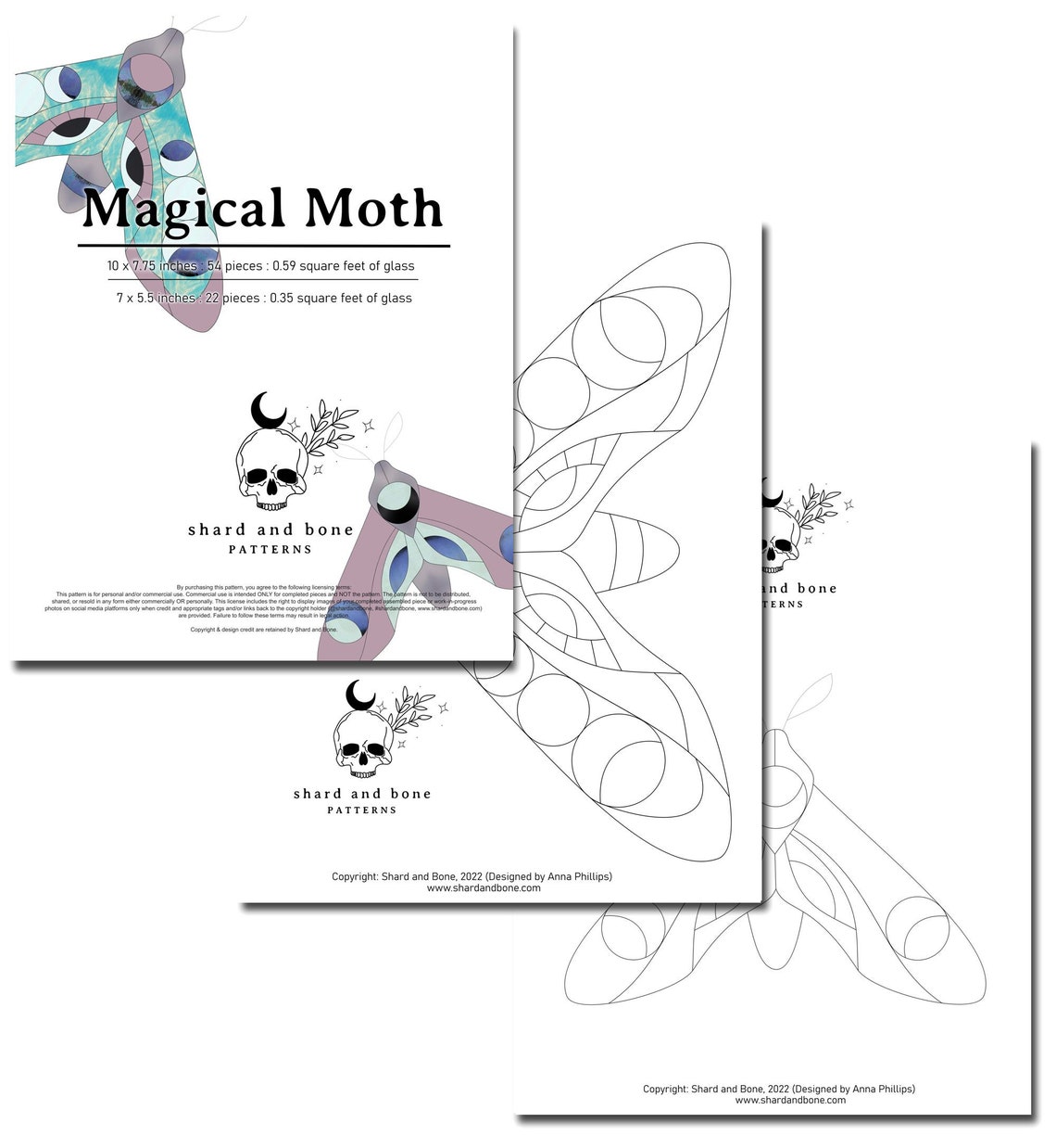 Magical Moth Stained Glass Pattern Witch Cottagecore Two - Etsy