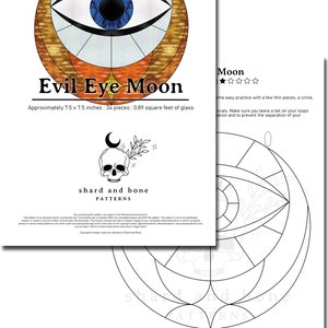 Evil Eye Stained Moon Glass Pattern - Magical Witch Cottagecore ...