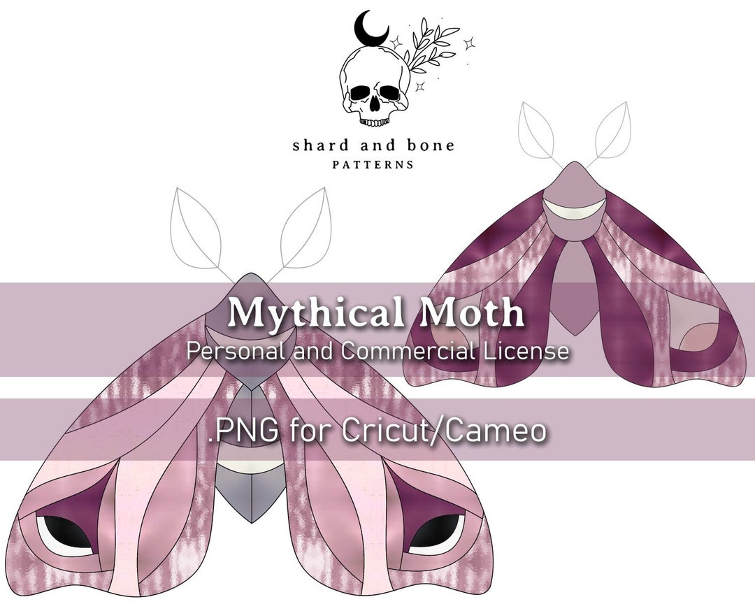 Mythical Moth Stained Glass Pattern for Cricut/cameo - Includes .PNG ...