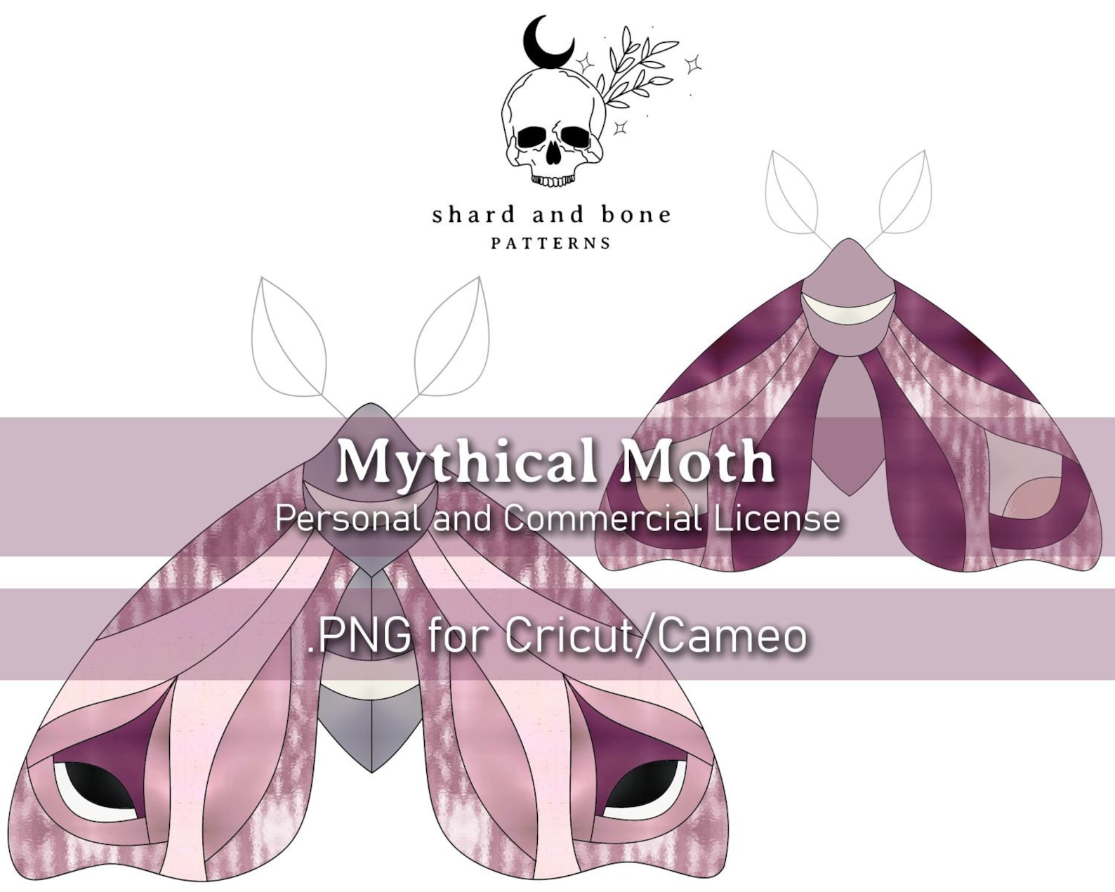 Mythical Moth Stained Glass Pattern for Cricut/cameo Includes .PNG ...