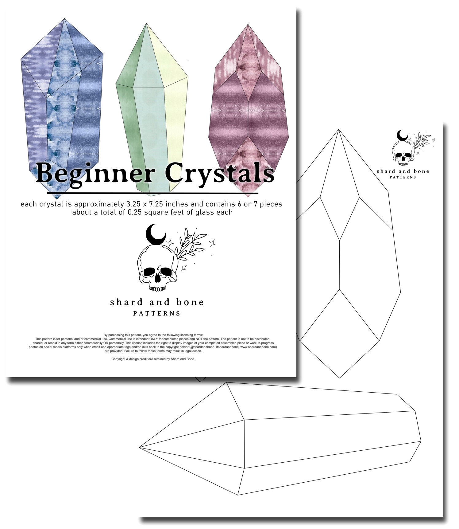 Crystal Stained Glass Pattern for Beginners Witchy/cottagecore Style ...