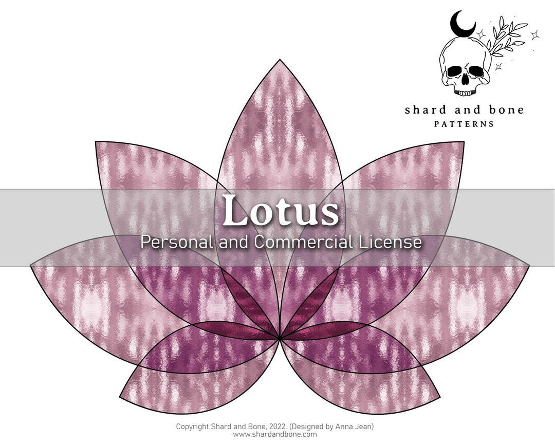 Lotus Stained Glass Pattern - Beginner - Commercial and Personal ...