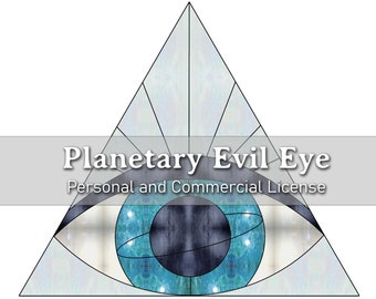 Evil Eye Amulet Ornament Stained Glass Pattern PNG PDF Printable ...