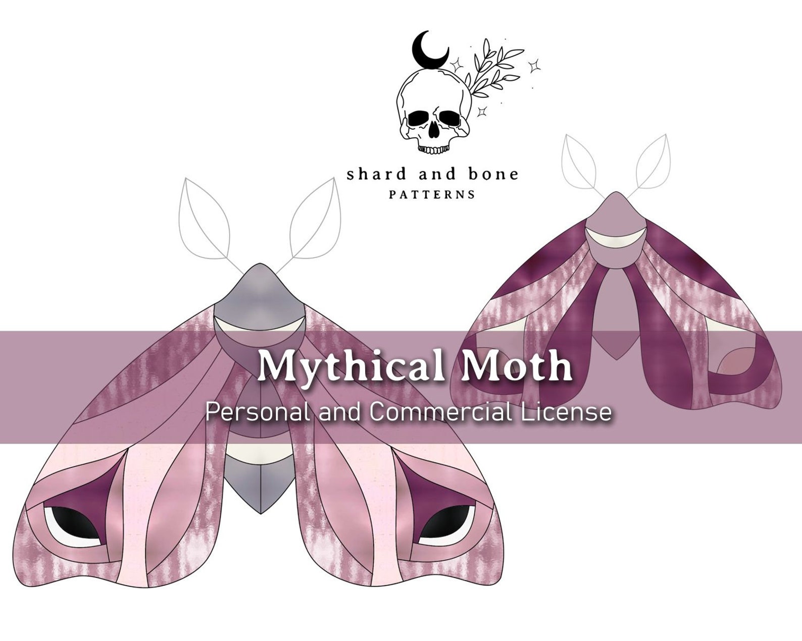 Mythical Moth Stained Glass Pattern - Witch/cottagecore - Two Patterns ...