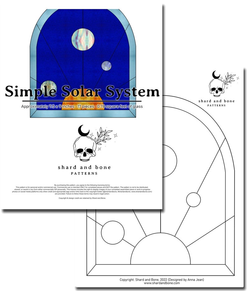 Solar System Stained Glass Pattern - Easy/simple/beginner - .PNG .PDF ...