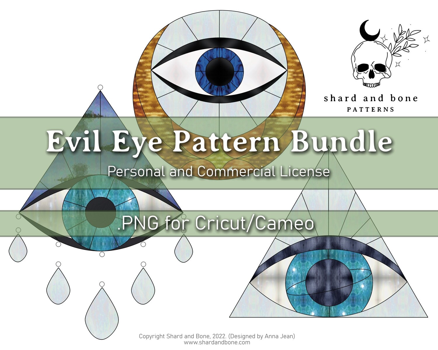 Evil Eye Stained Glass Patterns Three Patterns in One Bundle Download ...