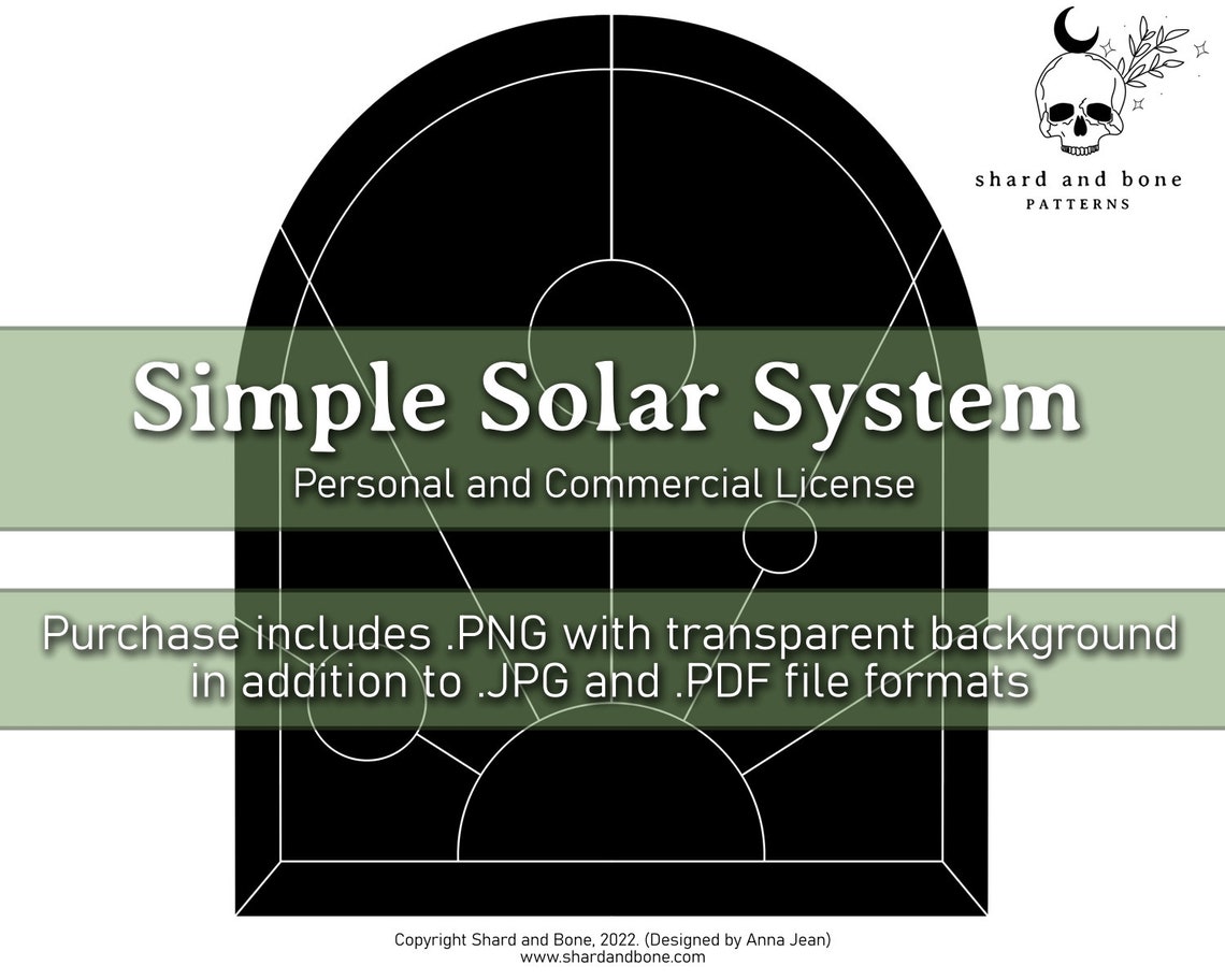 Solar System Stained Glass Pattern - Easy/simple/beginner - .PNG .PDF ...