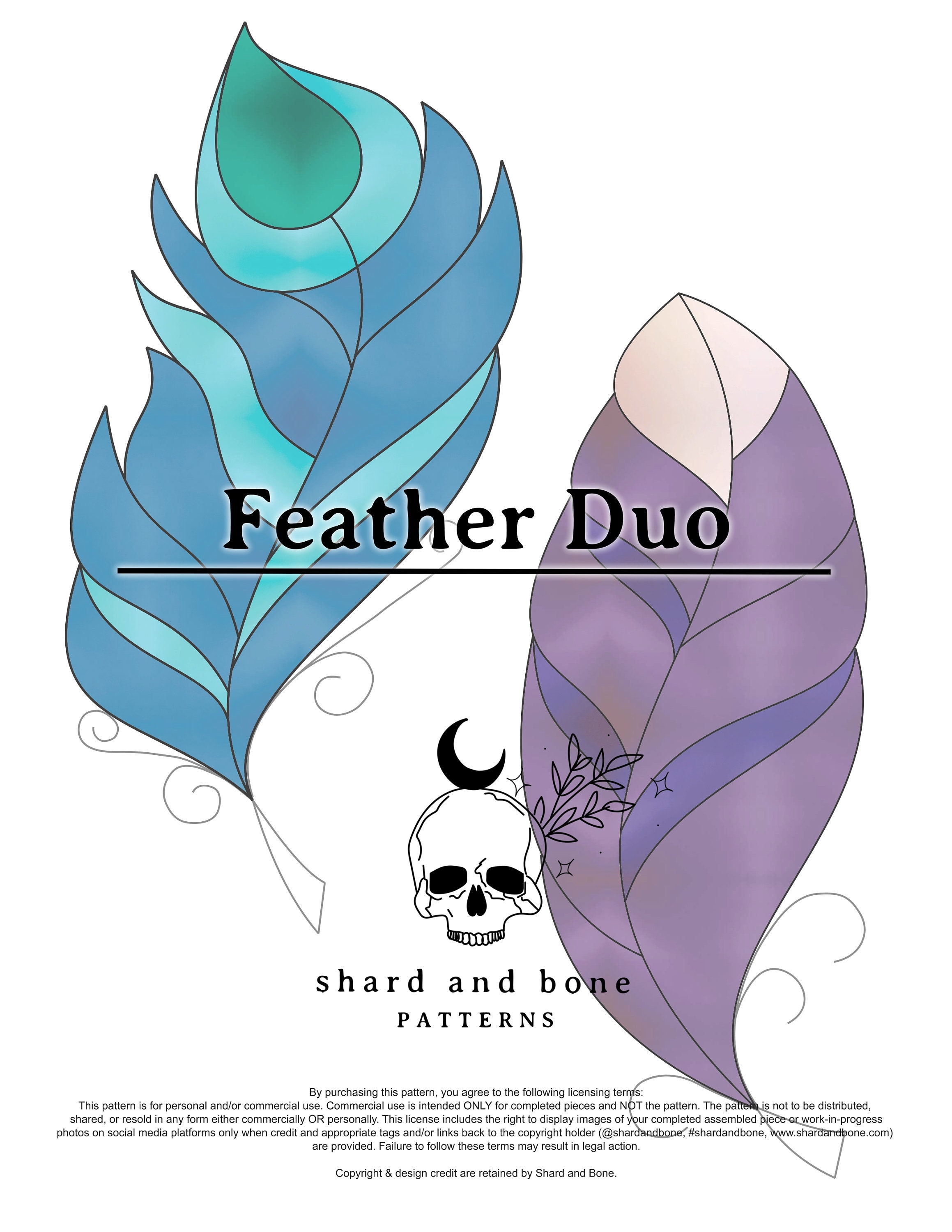 Feather Stained Glass Pattern Peacock/phoenix/bird/sparrow - Etsy