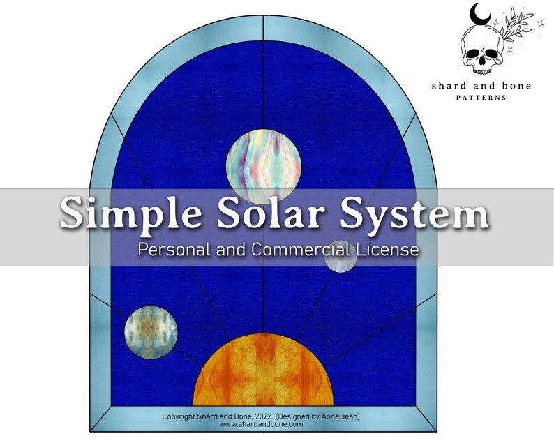 Solar System Stained Glass Pattern Easy/simple/beginner .PDF and .JPG ...