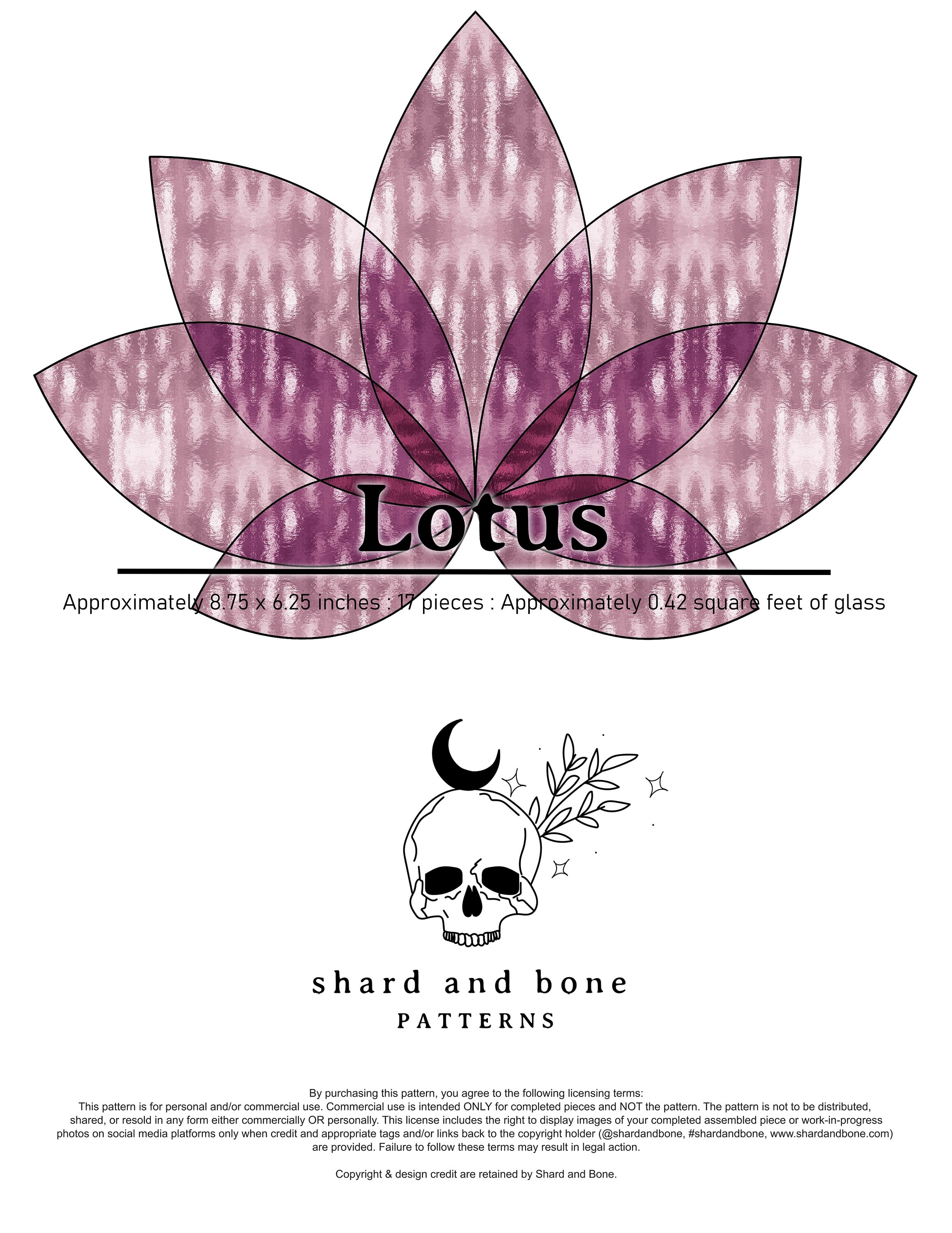 Lotus Stained Glass Pattern - Beginner - Commercial and Personal ...