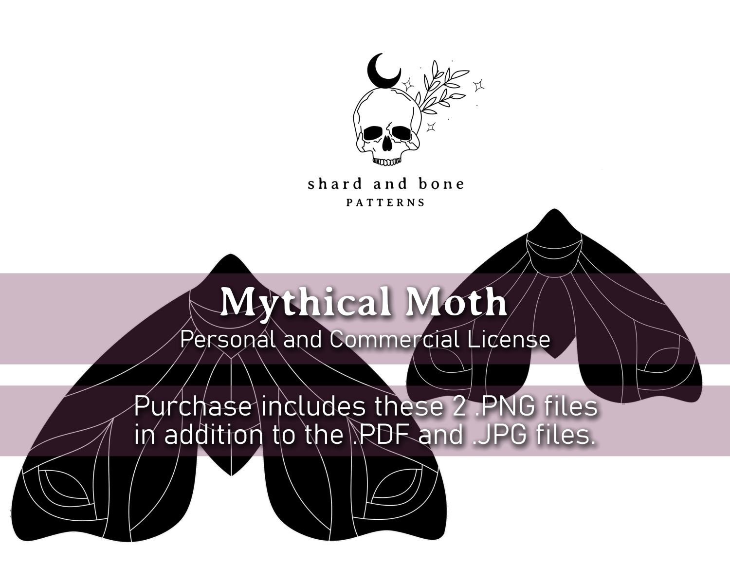 Mythical Moth Stained Glass Pattern for Cricut/cameo Includes .PNG ...