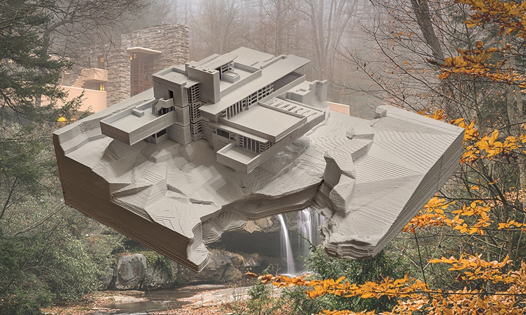 Fallingwater Architecture Desktop Model Miniature- SLA Resin 3D Print ...