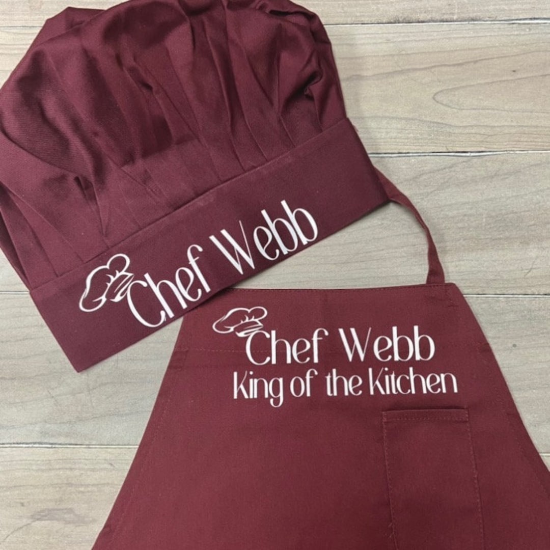 Chef Apron and Chef Hat, Personalized Apron, Adult Chef Hat, Baking ...