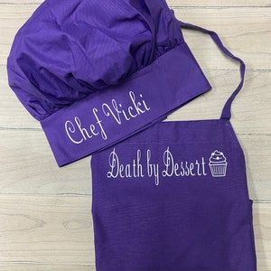 Chef Apron and Chef hat Personalized Apron Adult Chef Hat | Etsy